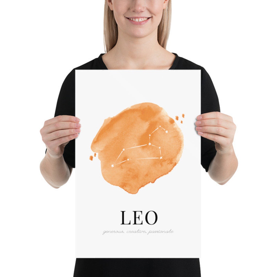 LEO - Watercolor Zodiac Sign Wall Art Print **DIGITAL DOWNLOAD** - Etsy