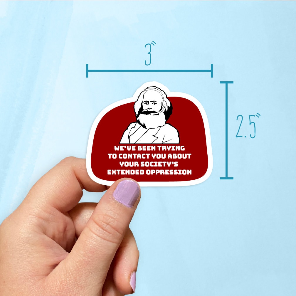 Karl Marx Telemarketer Sticker, Funny Communist Decal, Marxist Meme ...