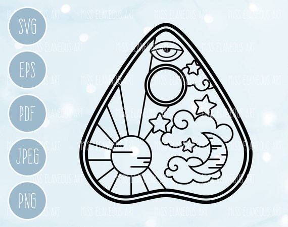 Ouija Board Planchette Svg Spirit Board Cut File Spooky Etsy