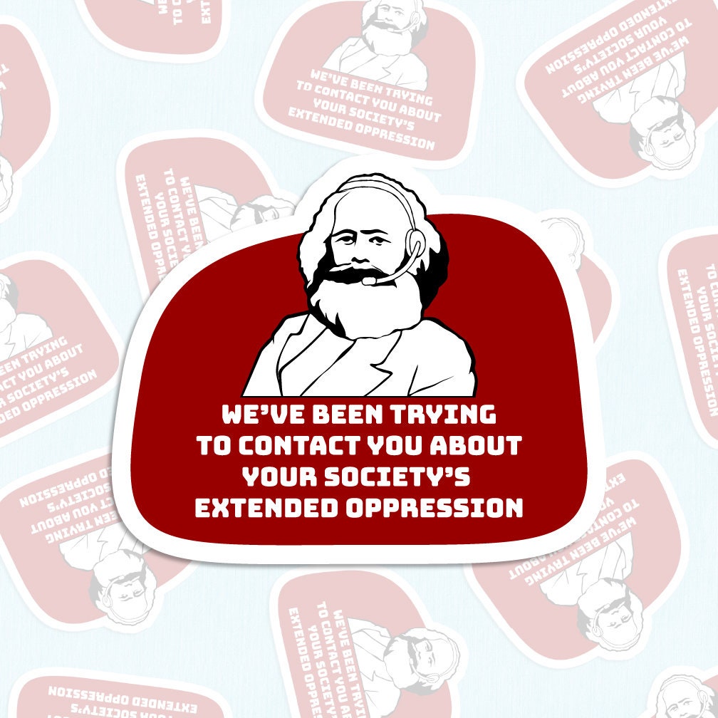 Karl Marx Telemarketer Sticker, Funny Communist Decal, Marxist Meme ...