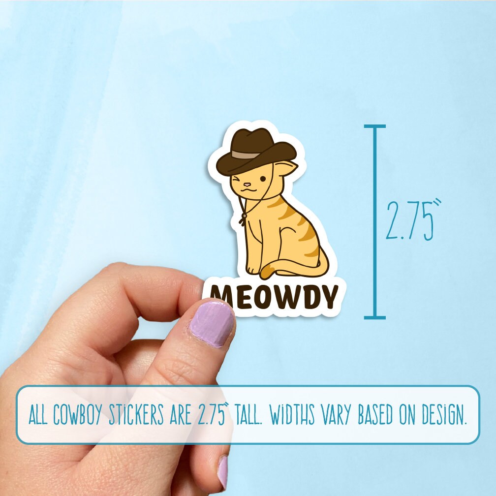 Cowboy Animal Stickers, Cute Western Decals, Funny Cowboy Pun Stickers ...