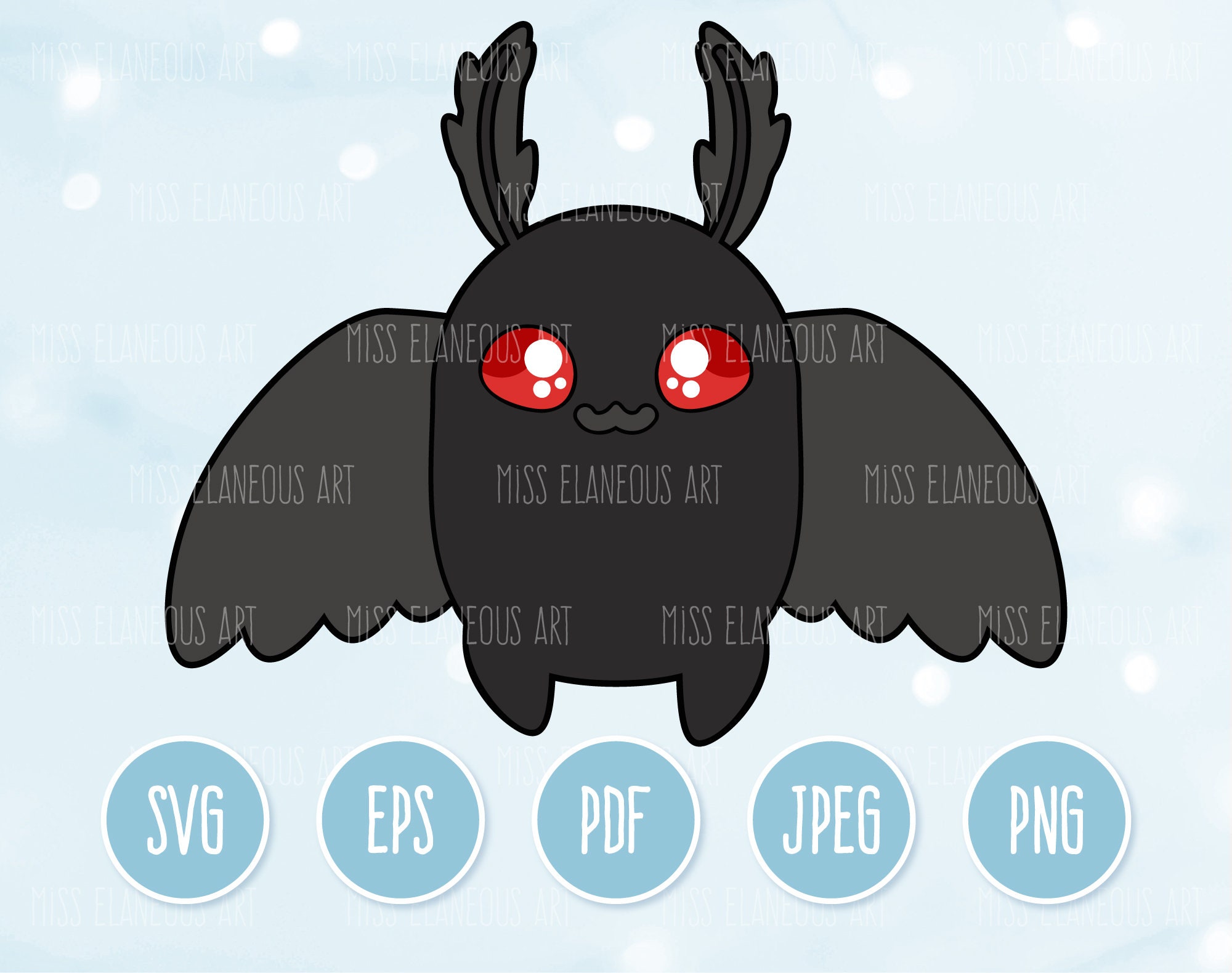 Lindo Mothman SVG Kawaii Cryptid Clip Art Moth Monster Cut - Etsy México
