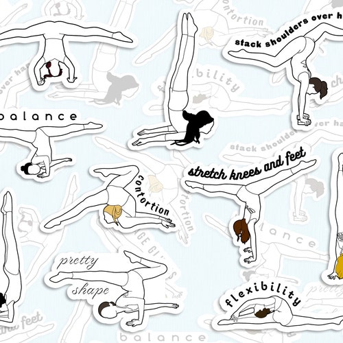 Acro Stickers Acrobatic Pose Decals Dance Gymnast Vinyl - Etsy
