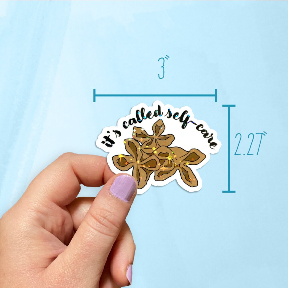 It's Called Self Care Crab Rangoon Holographic Sticker, Funny Mental ...