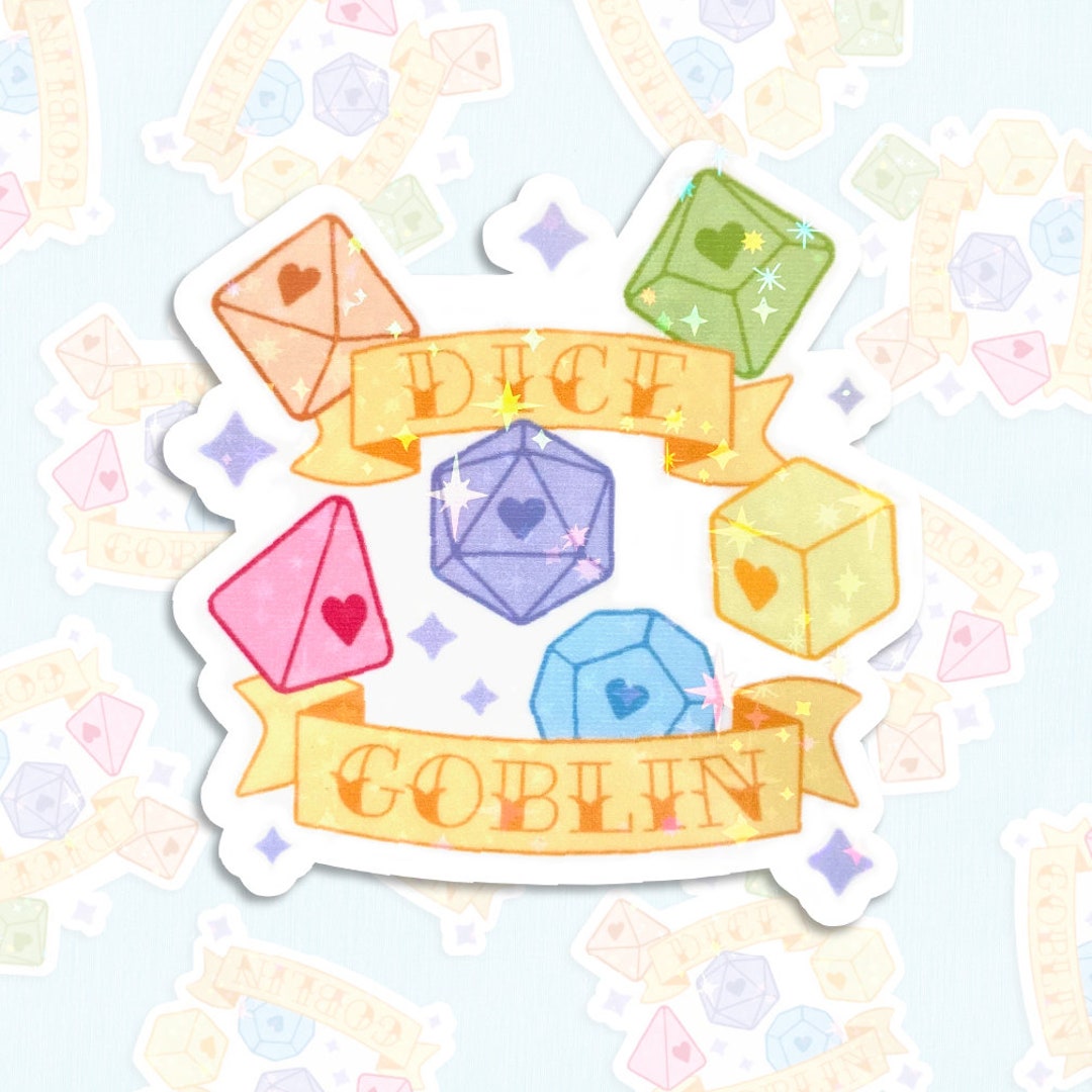 Dice Goblin Holographic Sticker: D20 TTRPG Decal - Etsy