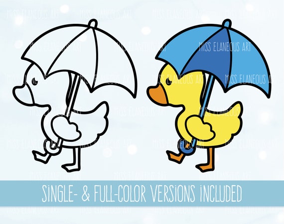 Clipart Duck With Umbrella