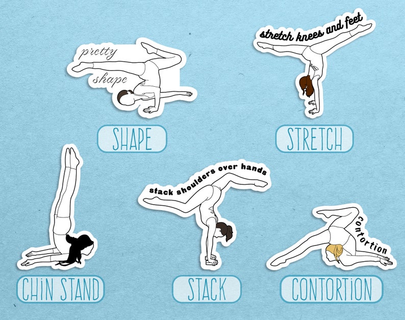 Acro Stickers Acrobatic Pose Decals Dance Gymnast Vinyl - Etsy