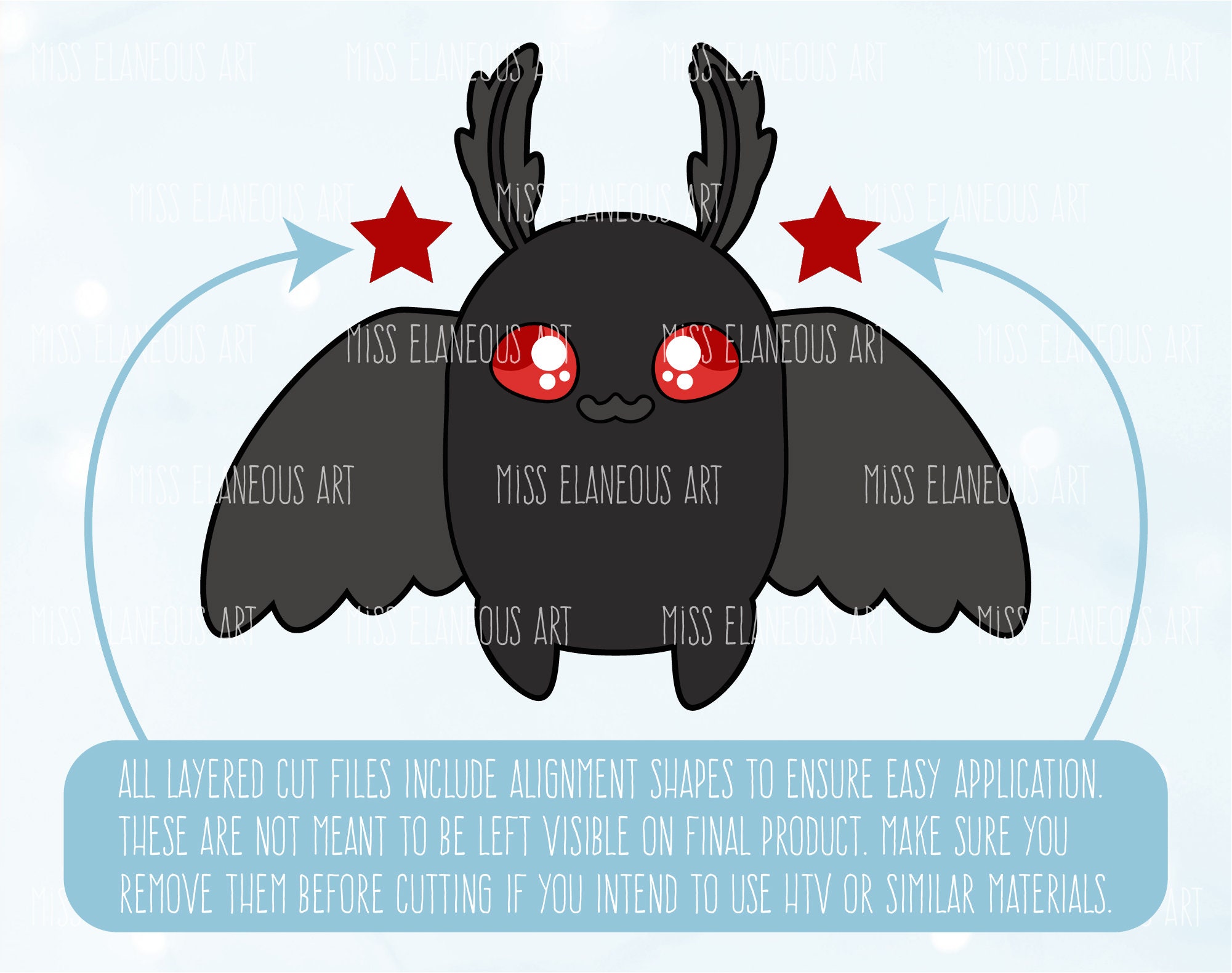 Buy Cute Mothman SVG Kawaii Cryptid Clip Art Moth Monster Cut Online in ...