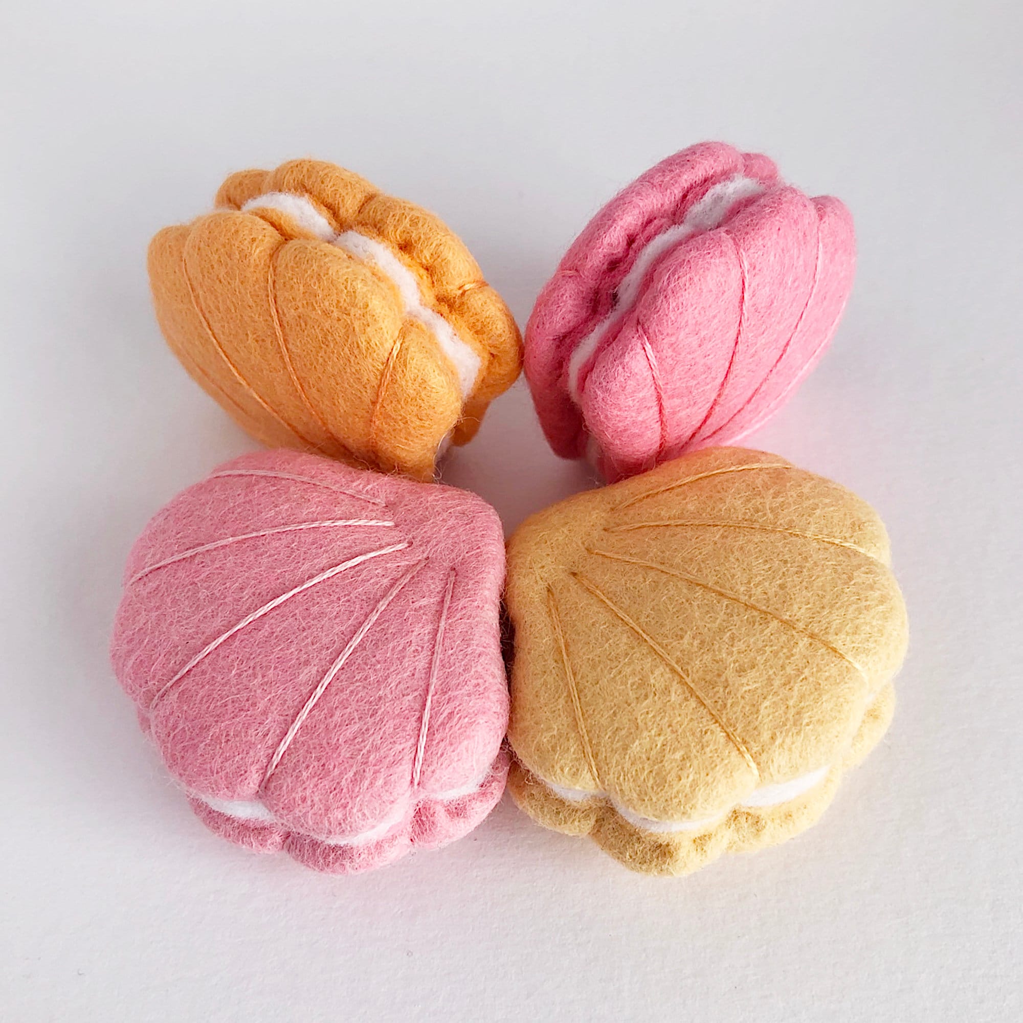 1 Felt Shell Macaron, Mermaid Macaroon, Felt Cakes by Sew Cakey (made ...