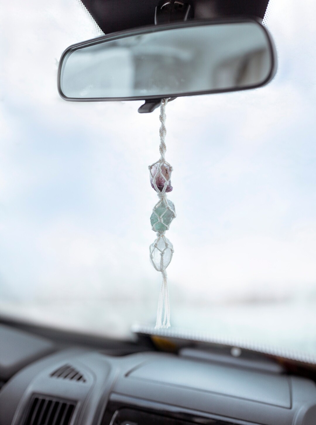 Crystal Rear View Mirror Hanger for Car or Home Decor - Handmade ...
