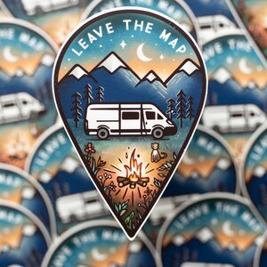 LEAVE THE MAP Sticker, Outdoor Sticker, Weatherproof Laptop Sticker ...