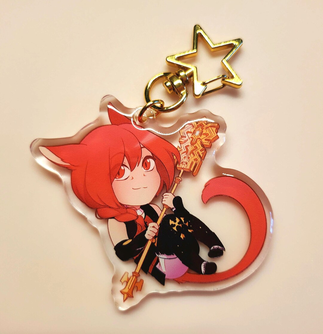 FFXIV G'raha Tia Staff Acrylic Charm | Cute Keychain | Final Fantasy ...