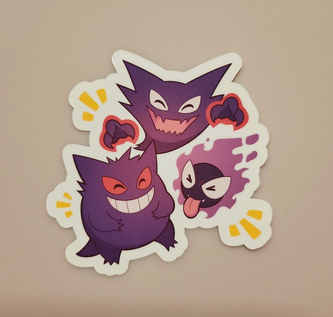 POKEMON Sticker Gengar Haunter Gastly Spooky Gang Pocket Monsters - Etsy