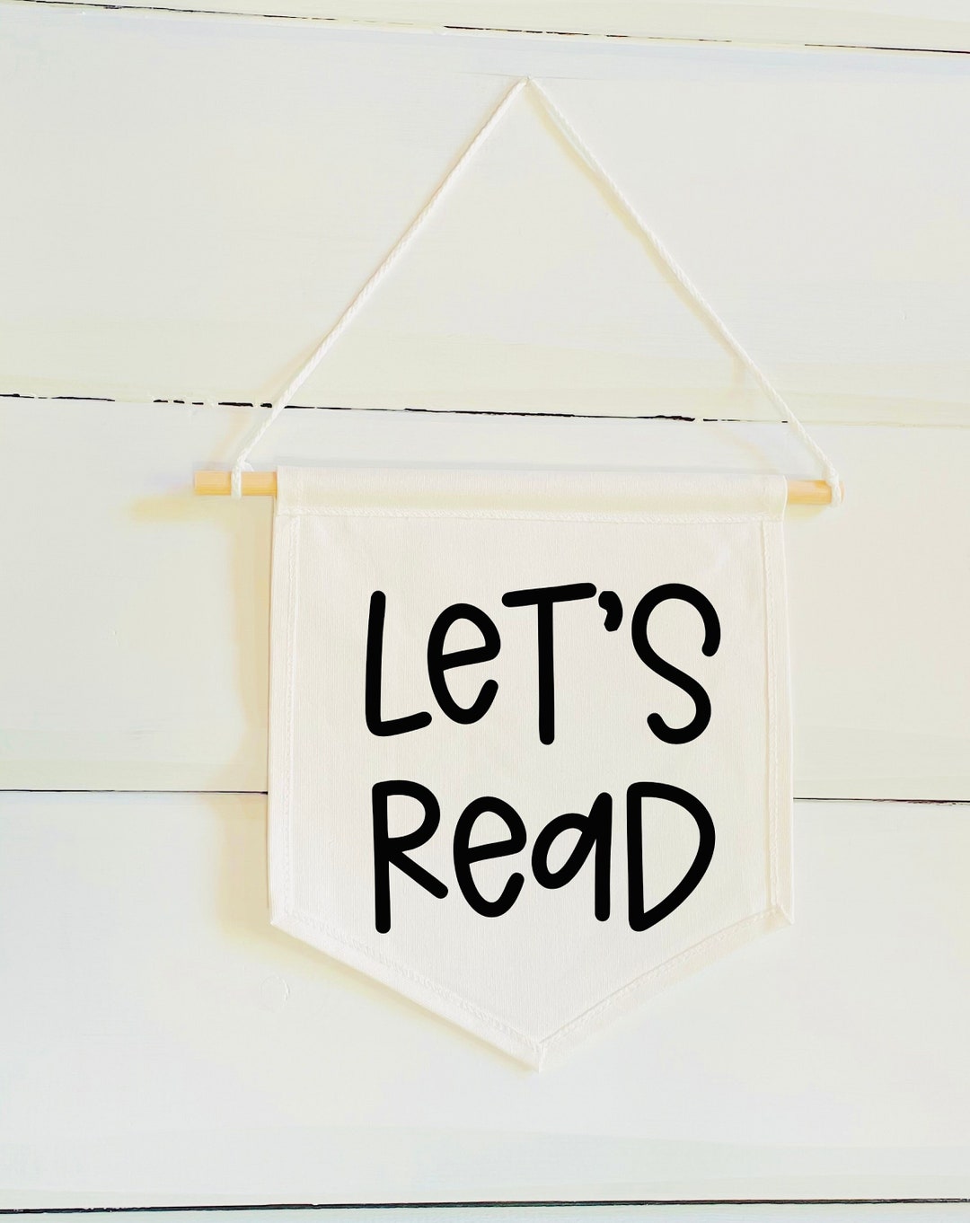 Let’s Read Banner - Reading Area - Nursery Wall Art - Reading Nook ...