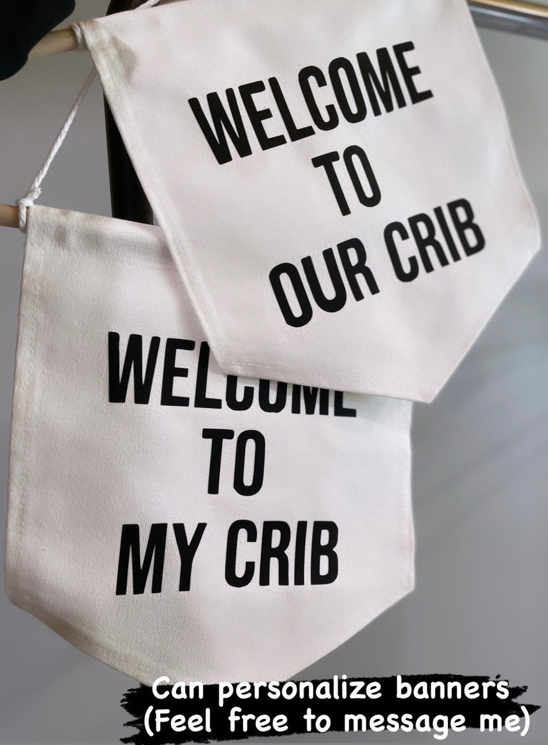 Welcome to My Crib Banner Art Nursery Wall Baby Crib - Etsy