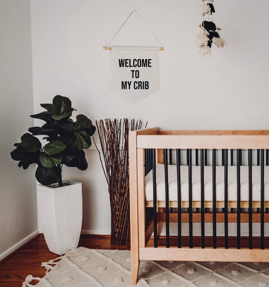 Welcome to My Crib Banner Art Nursery Wall Baby Crib - Etsy