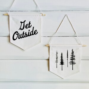 Trees Nature Wall Banner - Woodland Nursery Wall Art - Kids Wall Banner ...