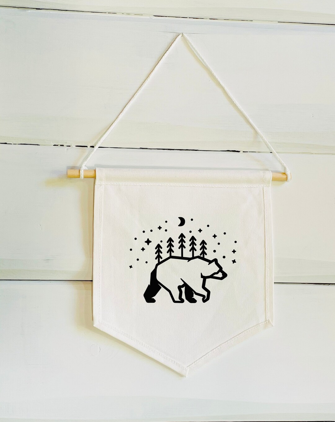 Bear Banner Art Woodsy Decor Bear Toddler Room Decor Bear Nursery ...