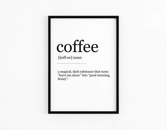 Kaffee Definition Print Definition Prints Wand kunstdruck - Etsy.de