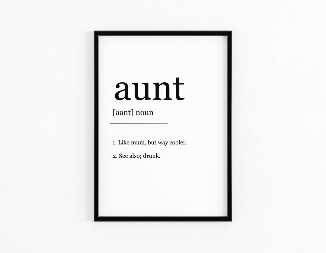Definition Print Aunt Definition Print Wall Art Print - Etsy