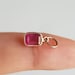 Ruby/18k Gold Charm Pendant/emerald Cut Ruby Charm/minimal Handmade ...