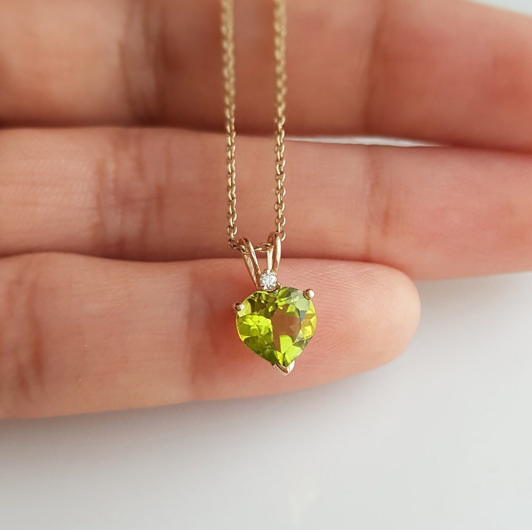 Peridot/14k Solid Gold Pendant/dainty Handmade Peridot/natural Peridot ...