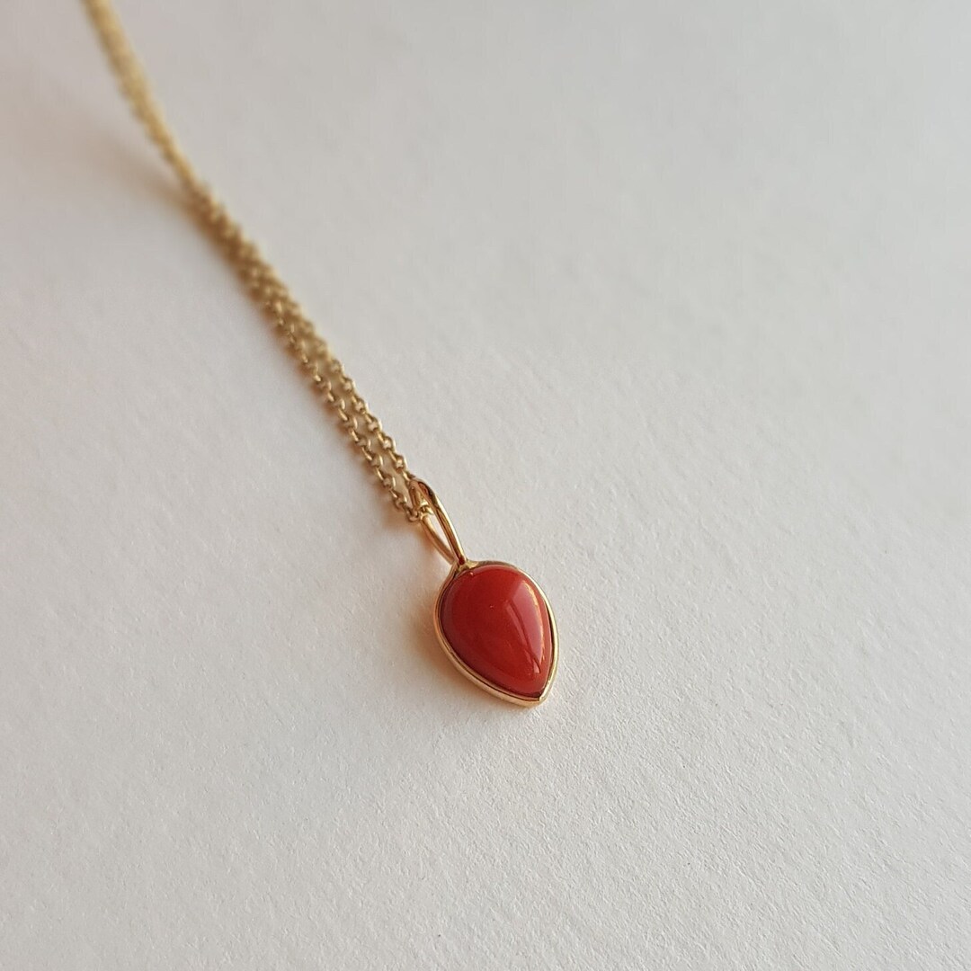 Coral 18k Solid Yellow Gold Charm/dainty Handmade Gold Charm for ...