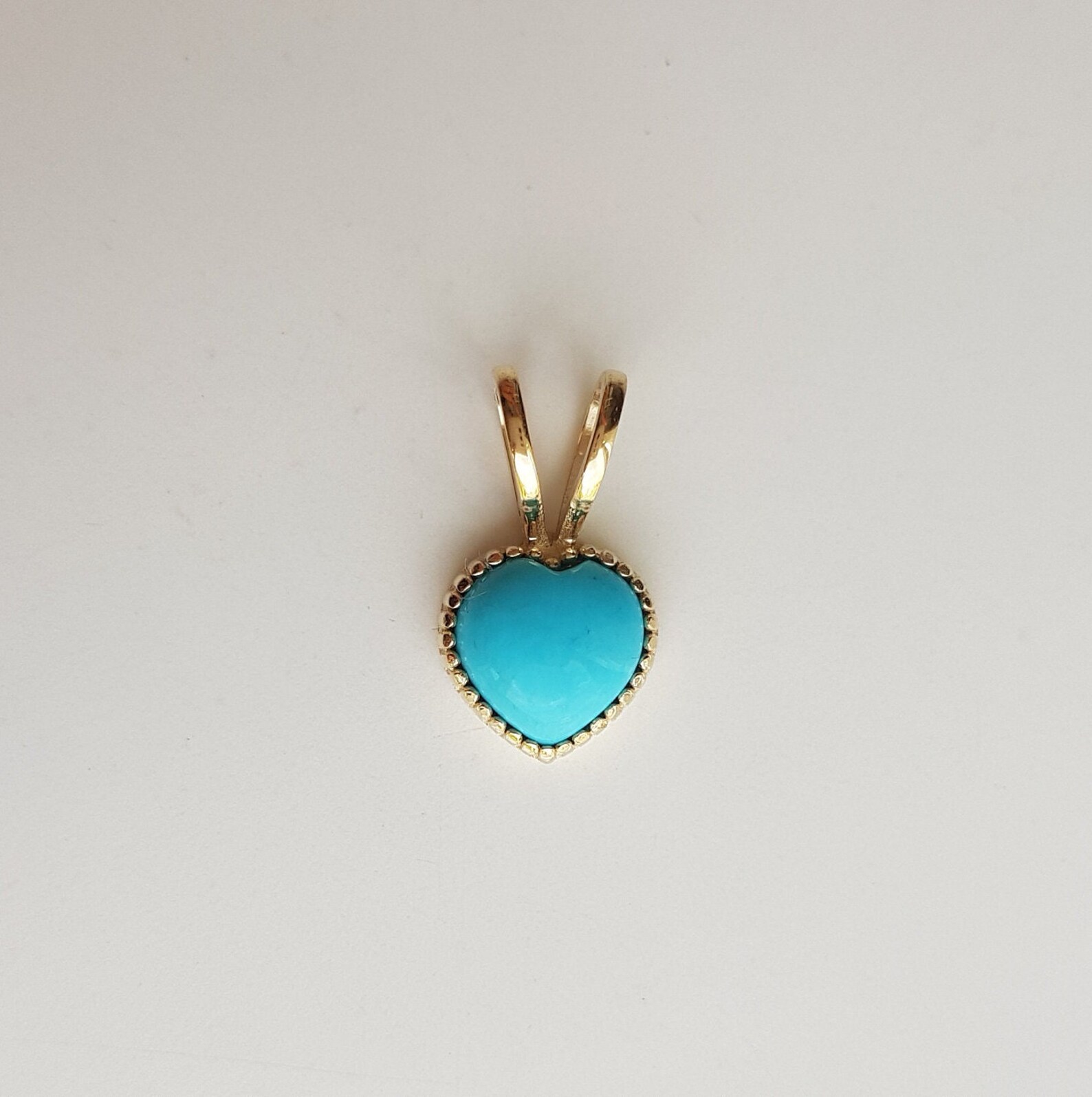 Turquoise/14k Solid Gold Charm/dainty Handmade Charm/natural Turquoise ...