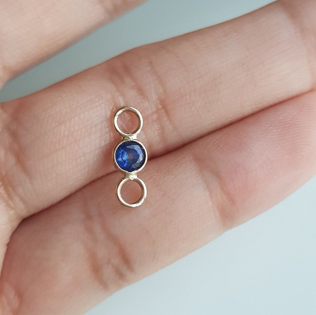 Tanzanite/18k Solid Gold Connector Charm/tanzanite Connector Charm ...