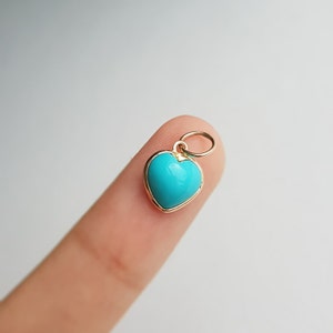 Turquoise/18k Solid Gold Charm/dainty Handmade Charm/natural Turquoise ...