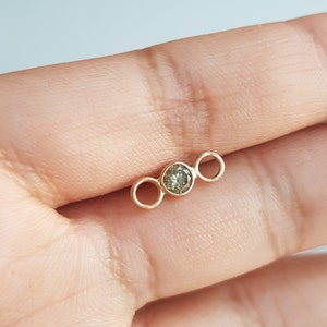 Diamond/18k Solid Gold Connector Charm/diamonds Connector Charm ...