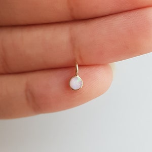 Australian Opal 18k Solid Gold Charm/dainty Handmade Opal/natural Opal ...