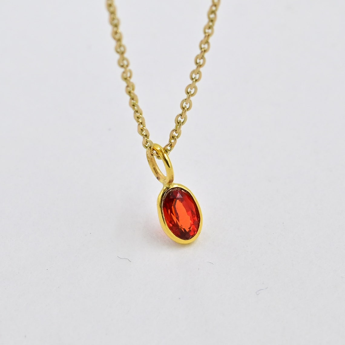 Natural Red Sapphire Charm/18k Solid Gold/5x3mm Oval Shape Sapphire ...