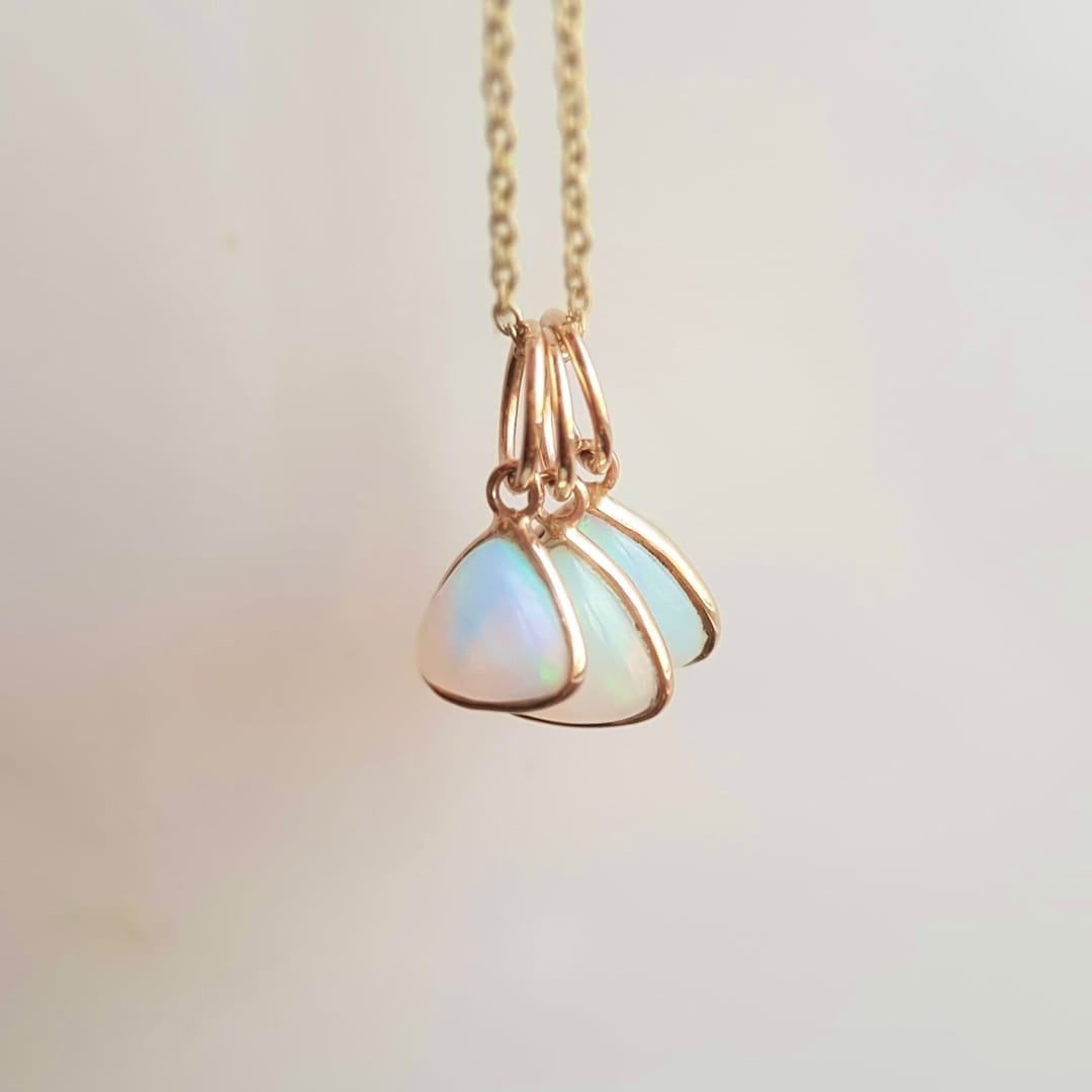 Ethiopian Opal/18k Gold Charm/pear Shape Opal Pendant/gold Charm for ...