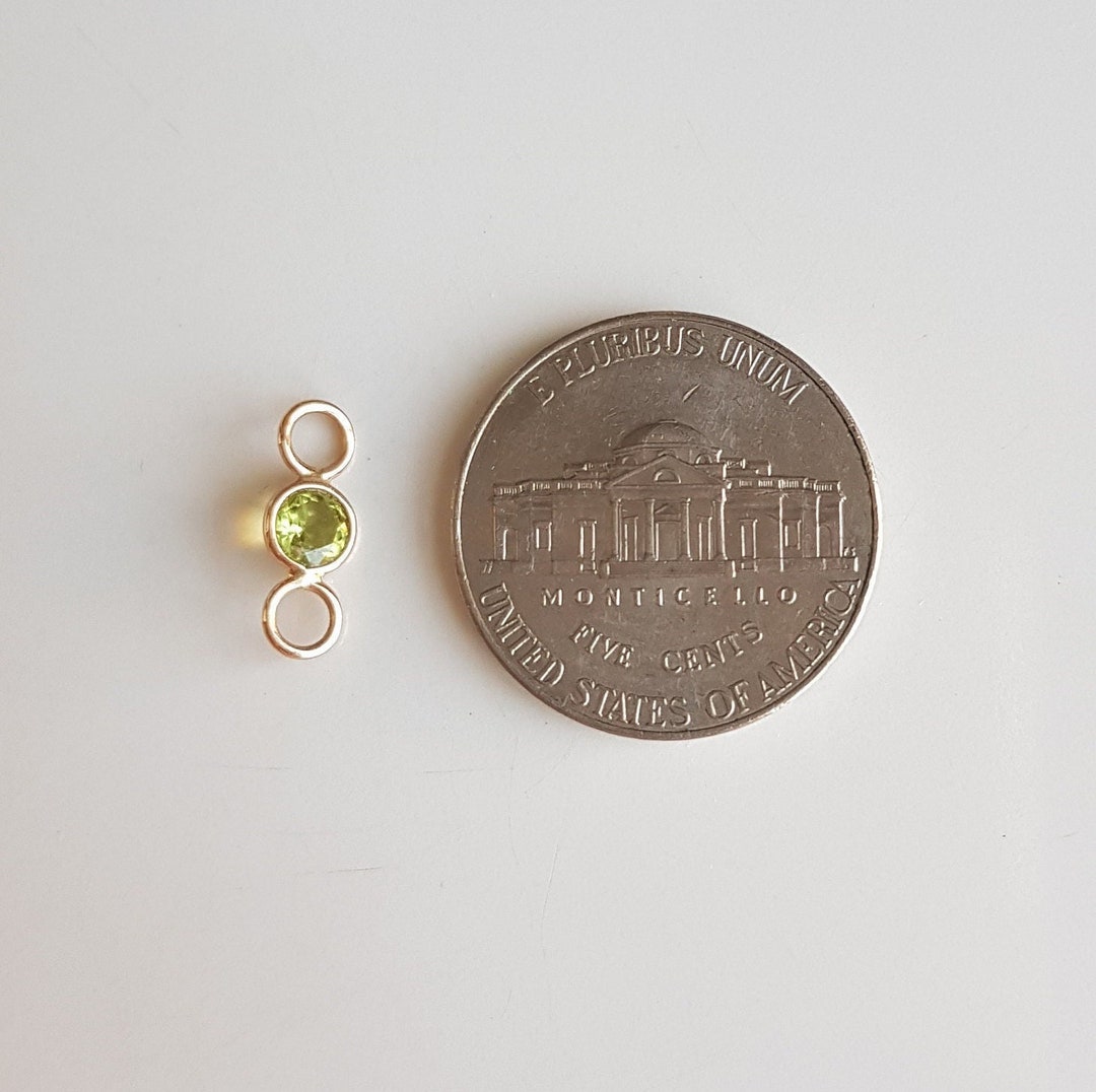 Peridot Connector/18k Solid Gold Connector Charm/delicate Dainty ...