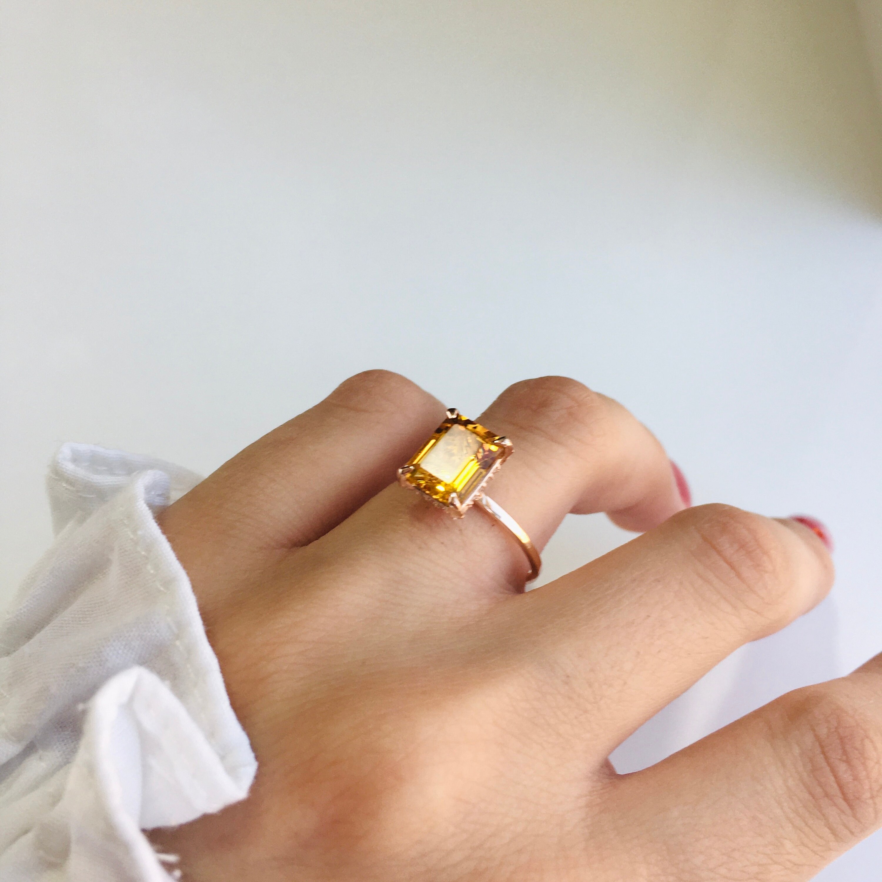 Natural Yellow Beryl 14K Solid Gold Ring/engagement Ring for | Etsy