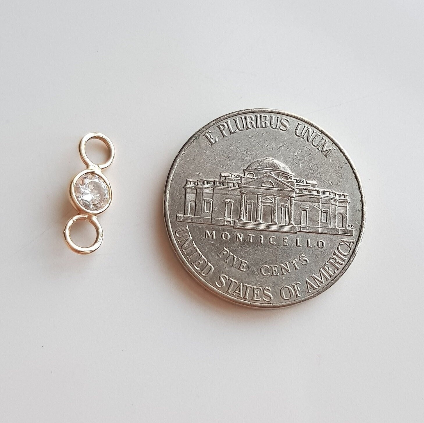 Moissanite/18k Solid Gold Connector Charm/moissanite Connector - Etsy