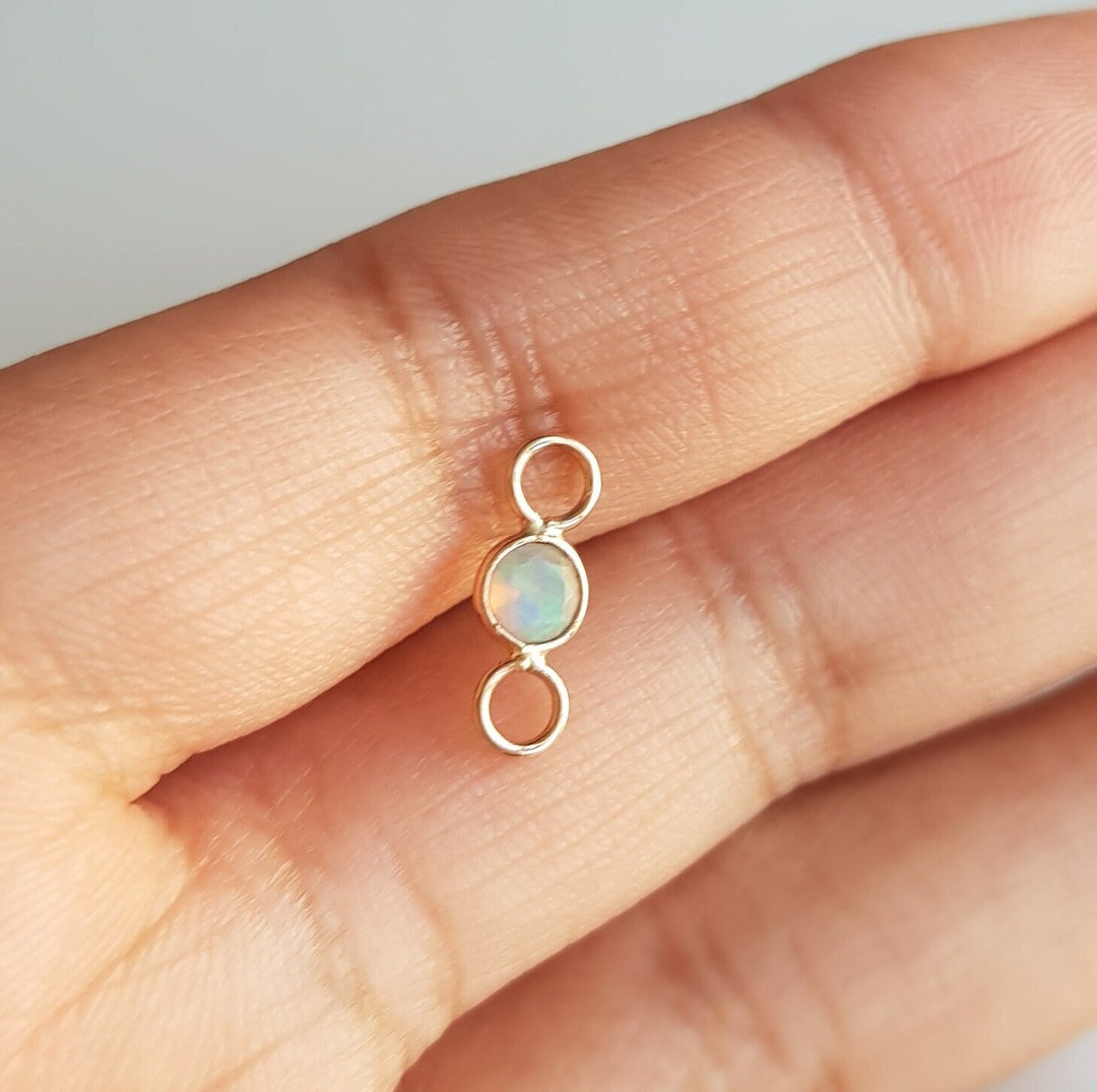 Opal/18k Solid Gold Connector Charm/opal Connector Charm/small ...