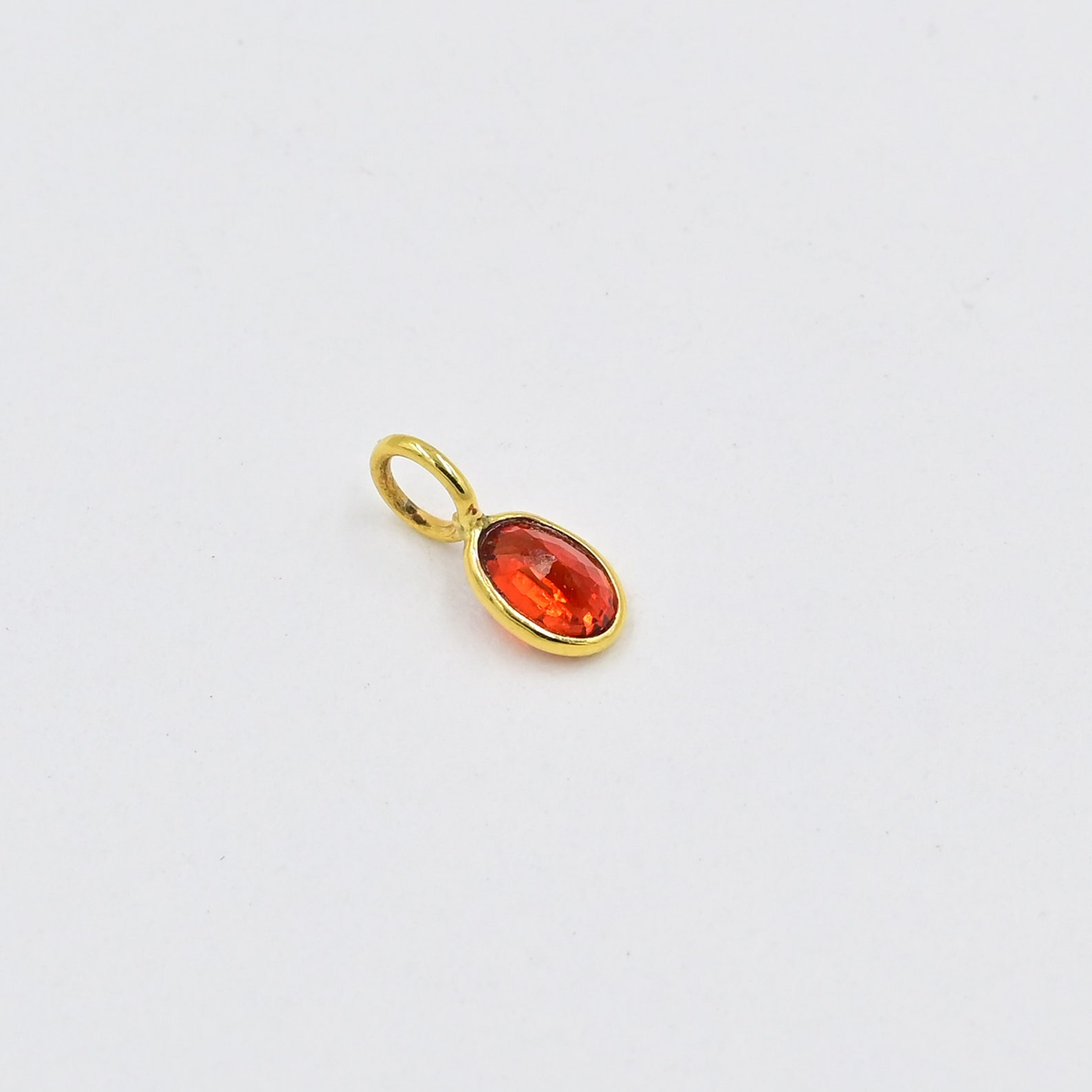 Natural Red Sapphire Charm/18k Solid Gold/5x3mm Oval Shape Sapphire ...