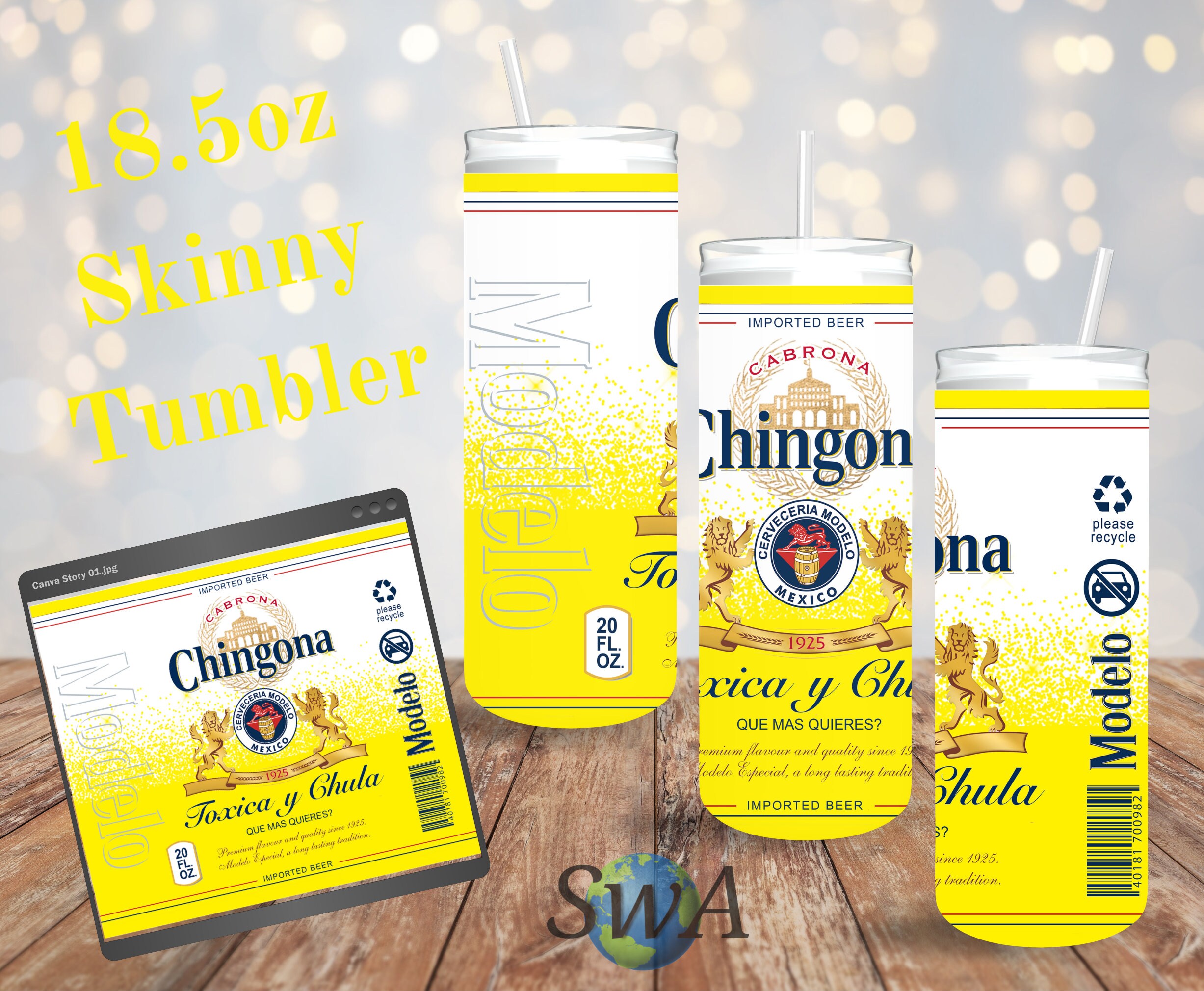 Chingona 18.5oz Skinny Tumbler Cabrona Extra Skinny Tumbler - Etsy