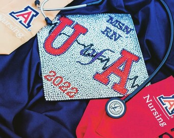 Custom Rhinestone Graduation Cap - Etsy