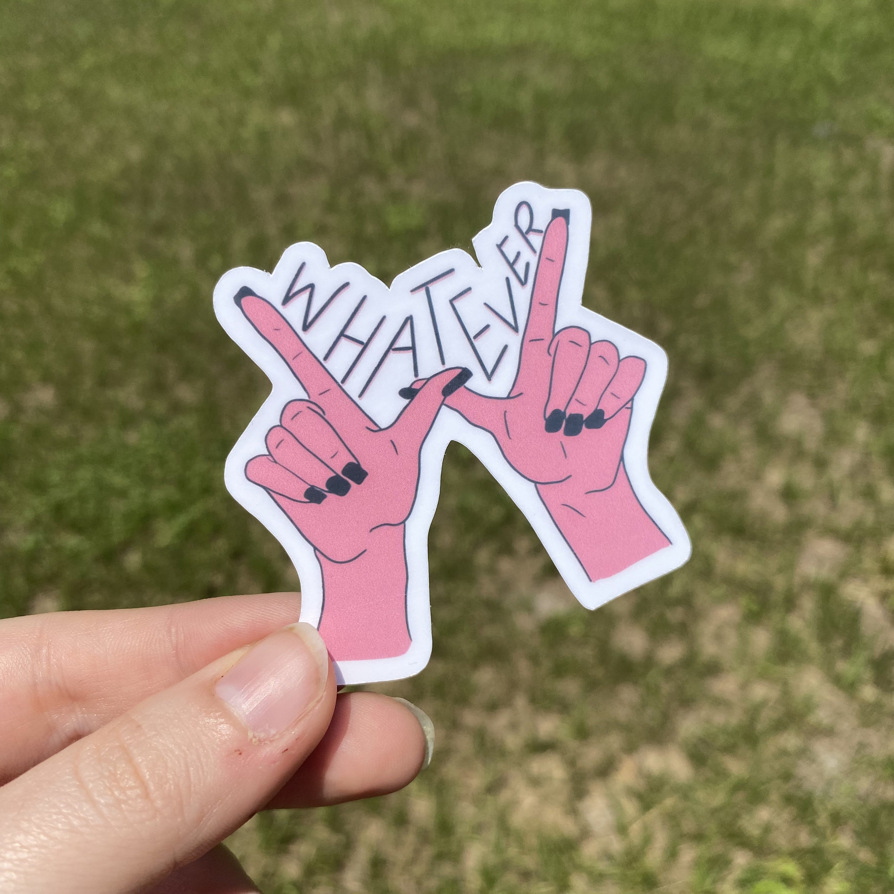 WHATEVER HANDS Waterproof Sticker | Laptop Sticker | Funny Sticker ...