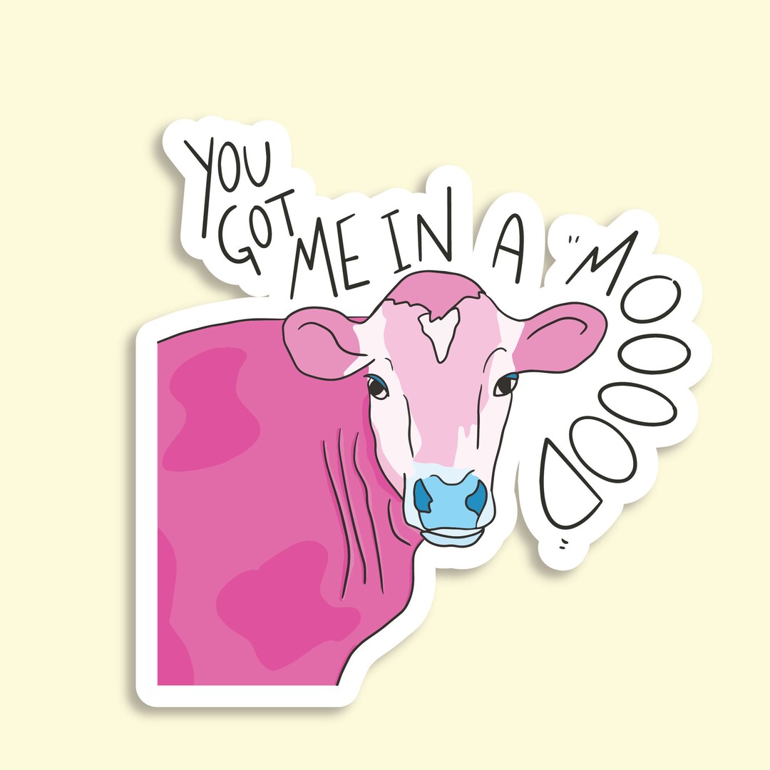 MOOOOD Cow Waterproof Sticker | Laptop Sticker | Funny Sticker | Water ...