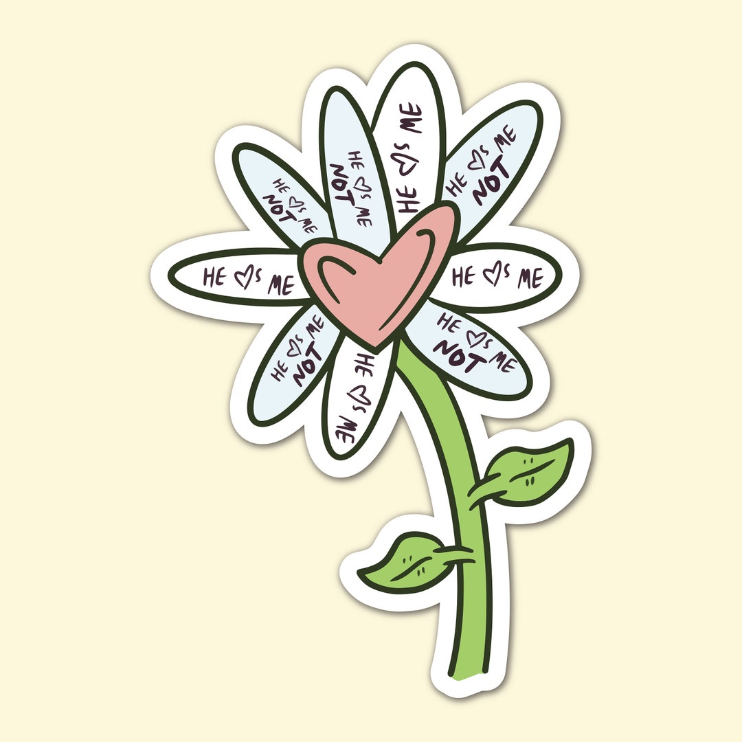 LOVES-ME-NOT Daisy Waterproof Sticker Laptop Sticker Funny Sticker ...