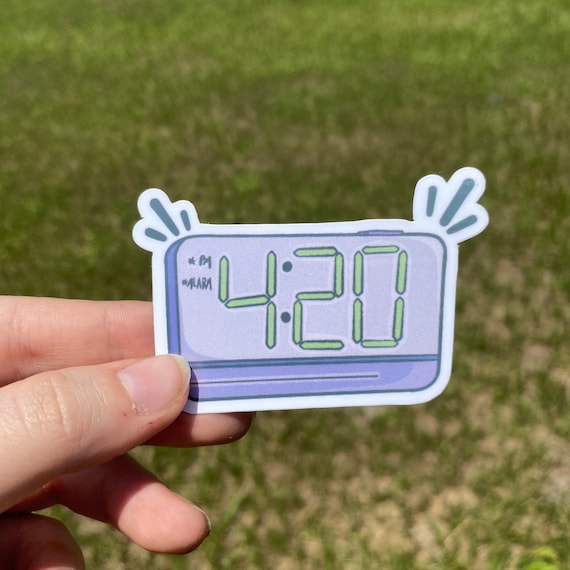 420 ALARM CLOCK Waterproof Sticker Laptop Sticker Funny - Etsy