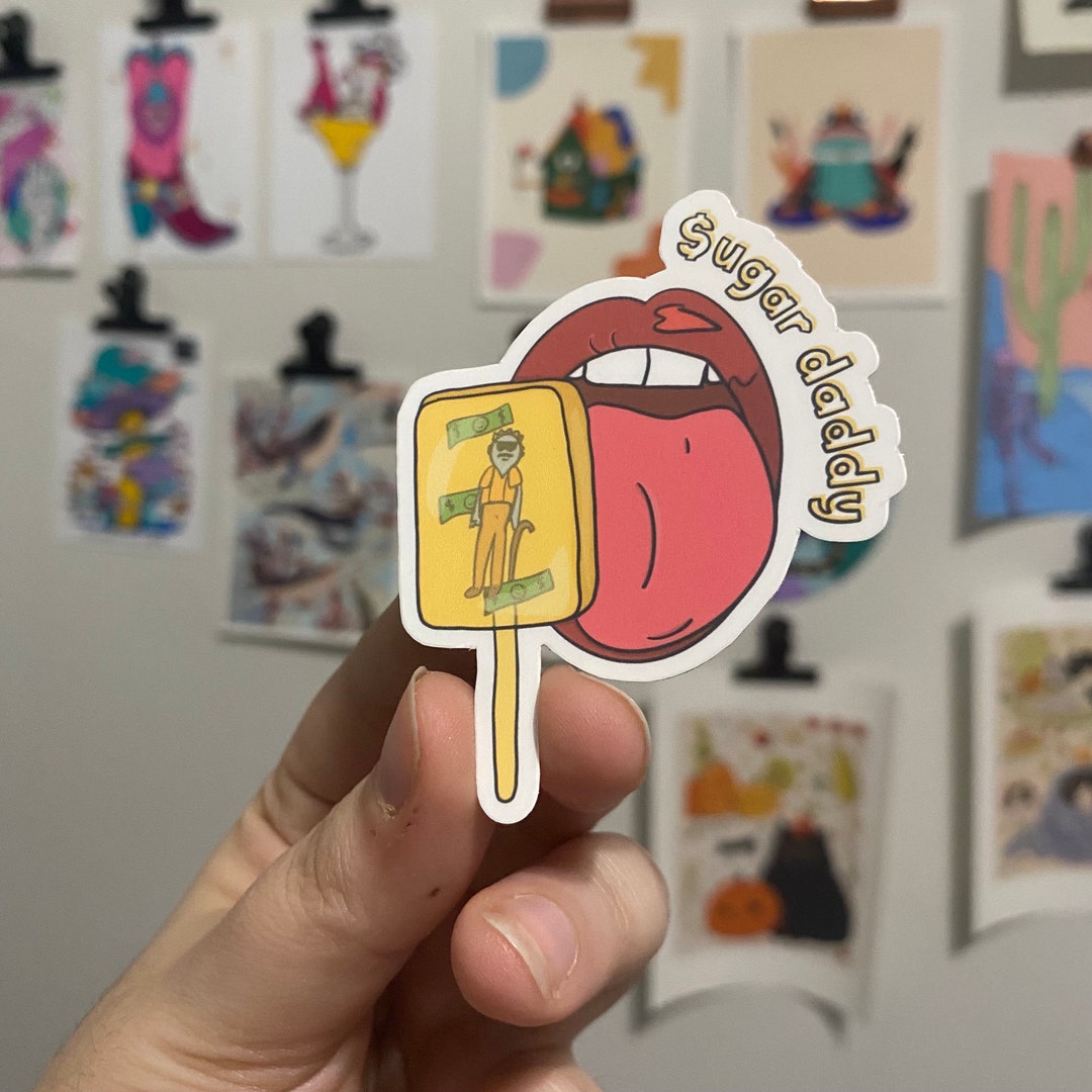 SUGAR DADDY Waterproof Sticker | Laptop Sticker | Funny Sticker | Water ...