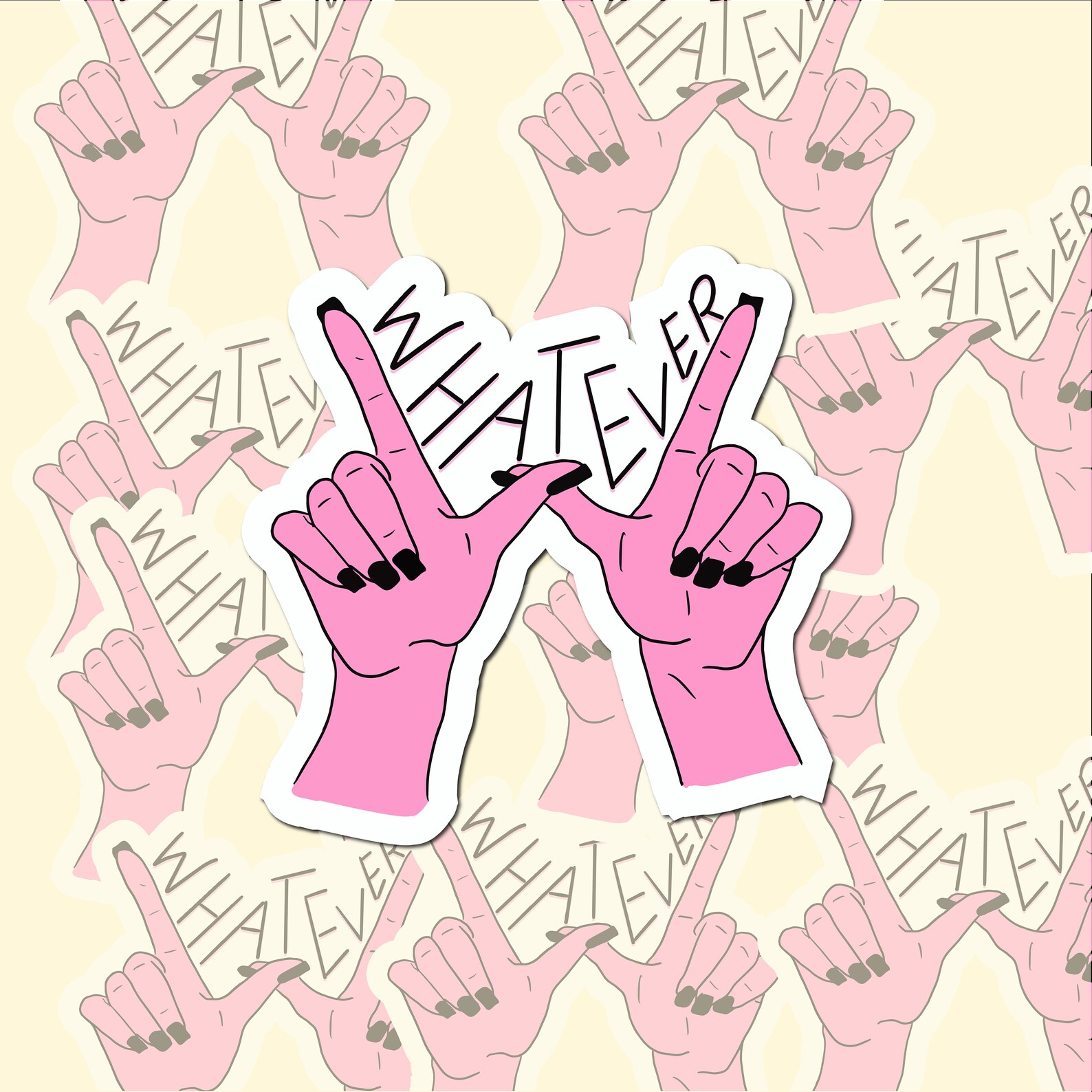 WHATEVER HANDS Waterproof Sticker | Laptop Sticker | Funny Sticker ...