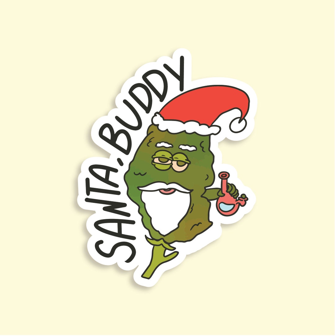 SANTA BUDDY 420 Waterproof Sticker Laptop Sticker Funny Sticker ...