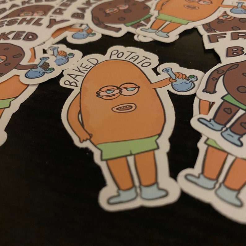 BAKED POTATO 420 Waterproof Sticker Laptop Sticker Funny - Etsy