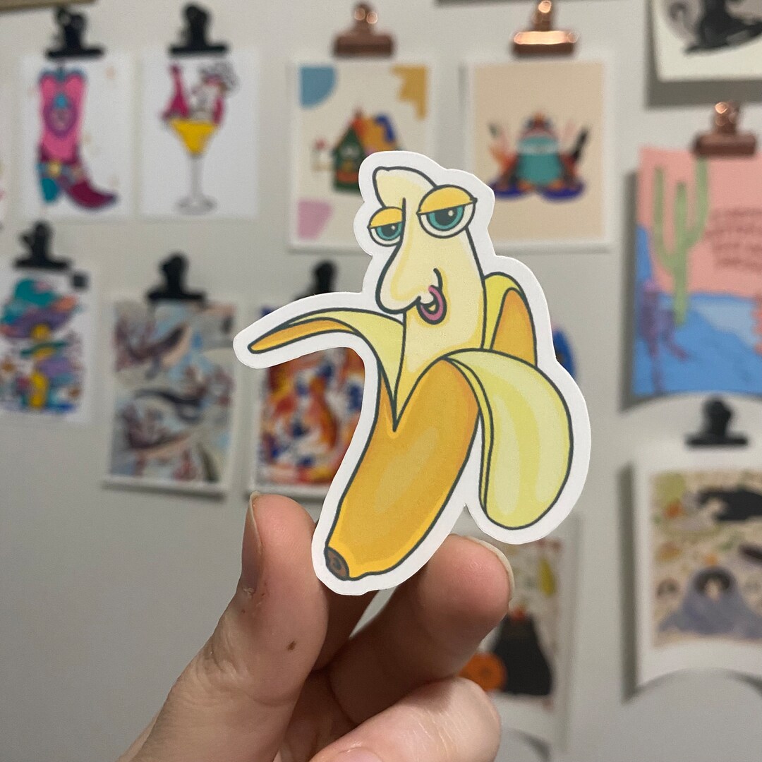 BANANA FACE Waterproof Sticker | Laptop Sticker | Funny Sticker | Water ...